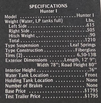 Hunter Compact Fiberglass Campers – A history of the Hunter Compact ...