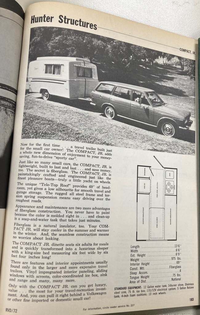 Hunter Compact Fiberglass Campers – A history of the Hunter Compact ...